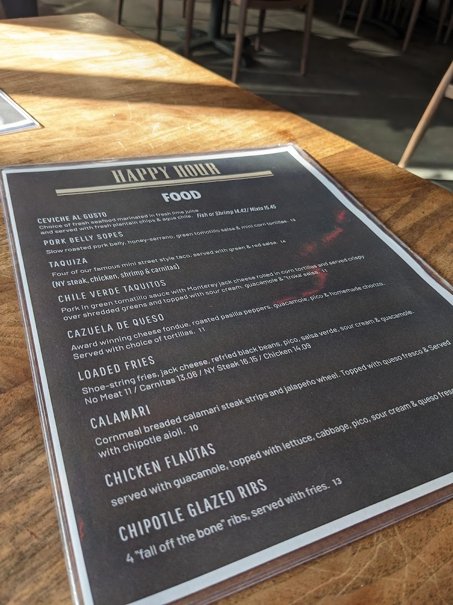 Sol Agave Menu (Latest updated menu)