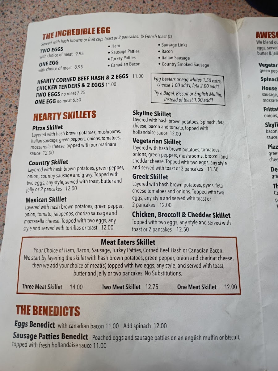 Skyline Restaurant Menu (Latest updated menu)