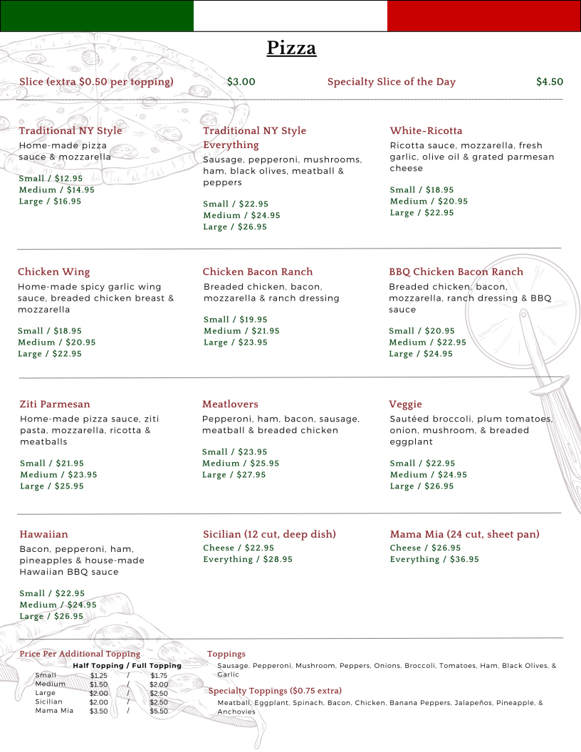 Mama Maria's Ristorante & Pizzeria Menu (Latest updated menu)