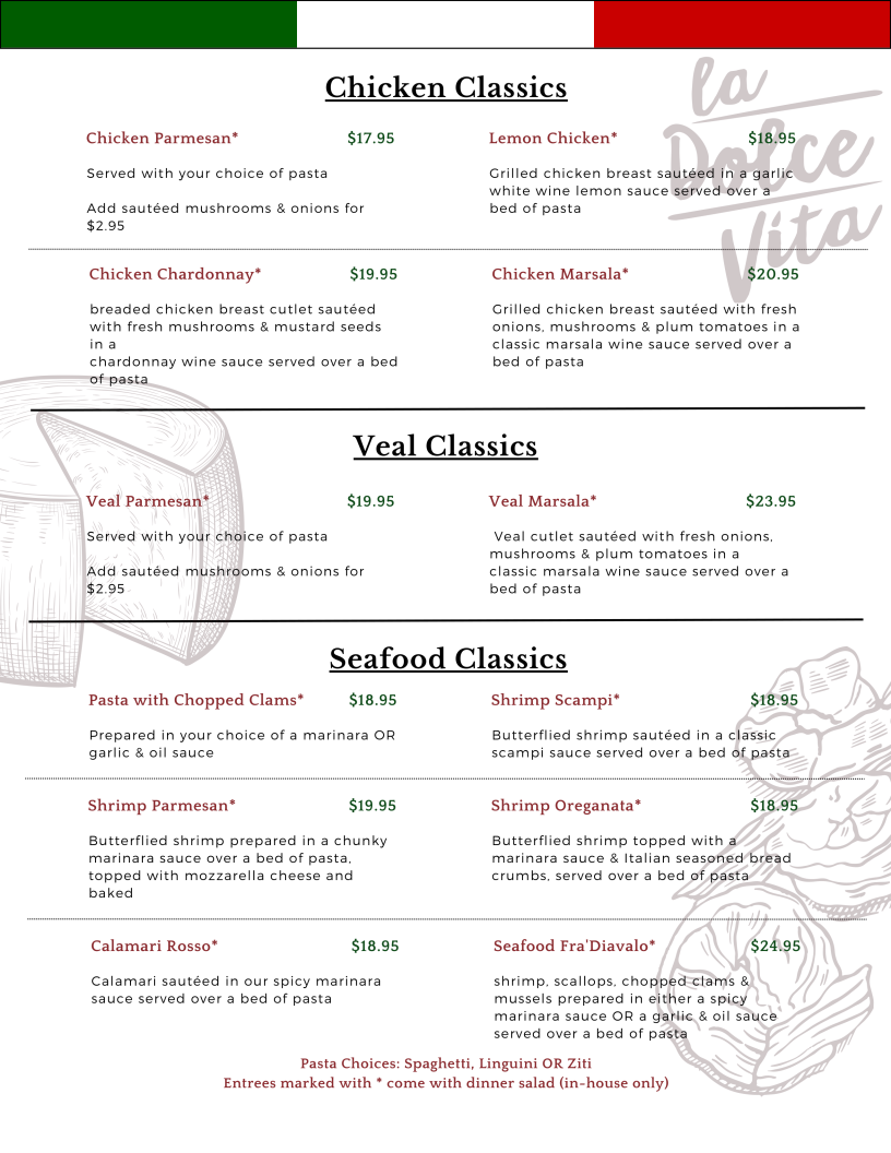 Mama Maria's Ristorante & Pizzeria Menu (Latest updated menu)
