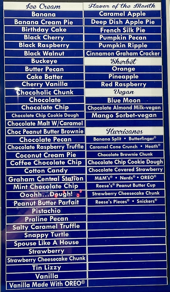 Handel’S Homemade Ice Cream Menu (Latest updated menu)