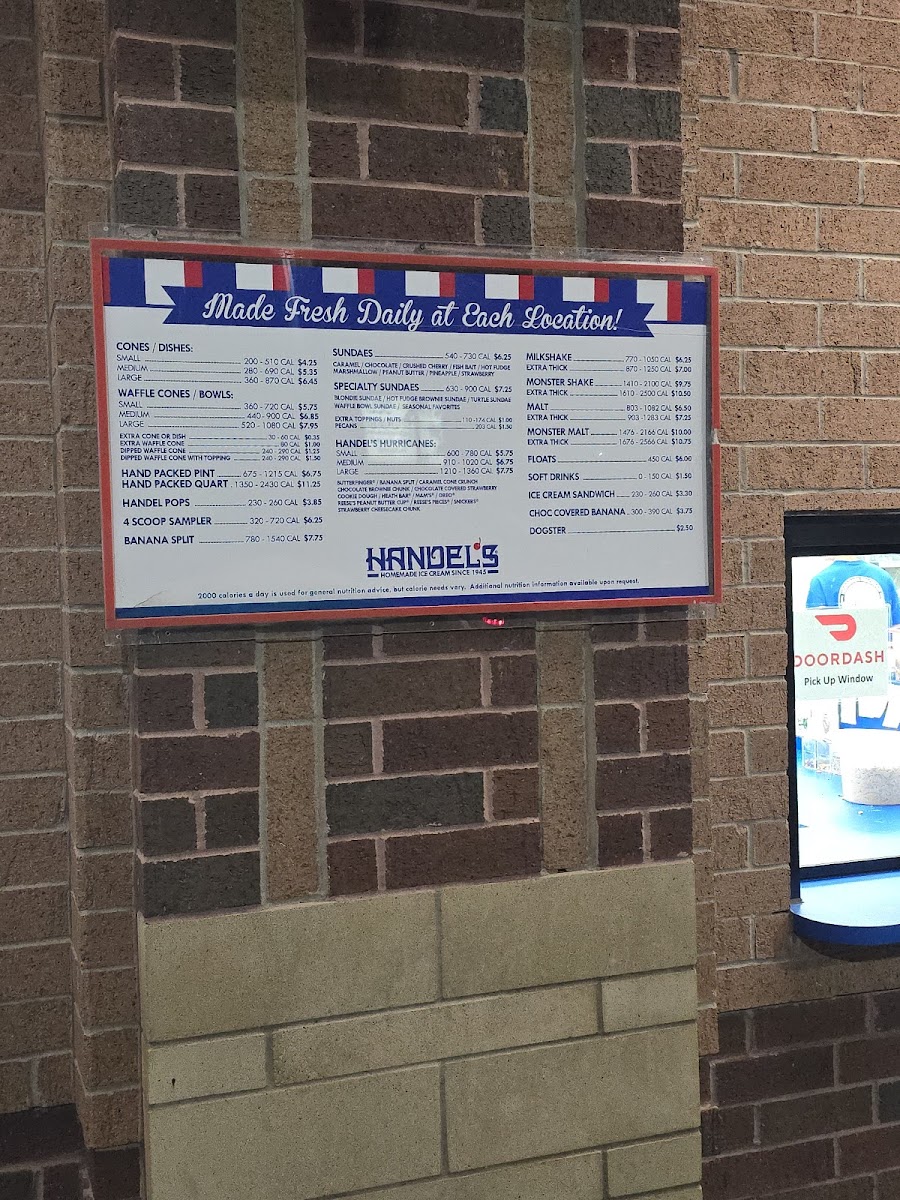 Handel’S Homemade Ice Cream Menu (Latest updated menu)