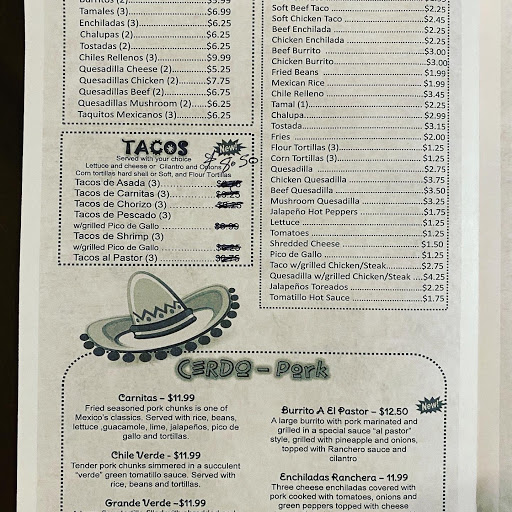 Jalisco Mexican Restaurant Menu (Latest updated menu)