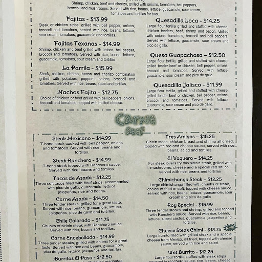 Jalisco Mexican Restaurant Menu (Latest updated menu)