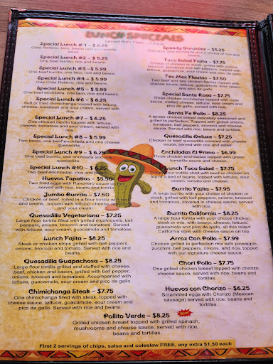 Jalisco Mexican Restaurant Menu (Latest updated menu)