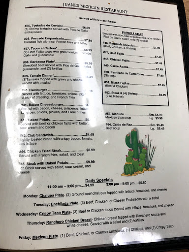 Juanes Mexican Restaurant Menu (Latest updated menu)
