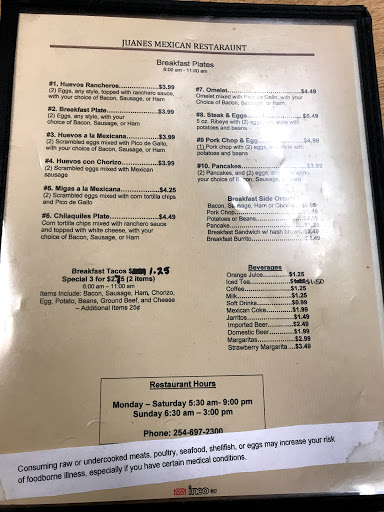 Juanes Mexican Restaurant Menu (Latest updated menu)