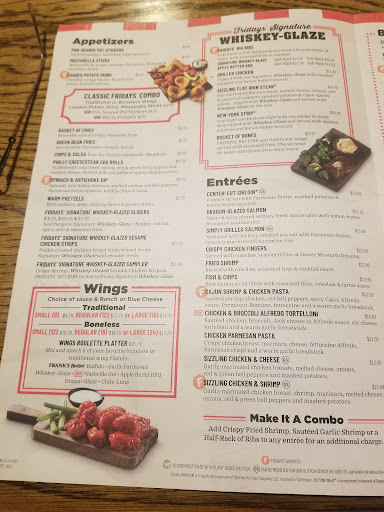 TGI Fridays Menu (Latest updated menu)